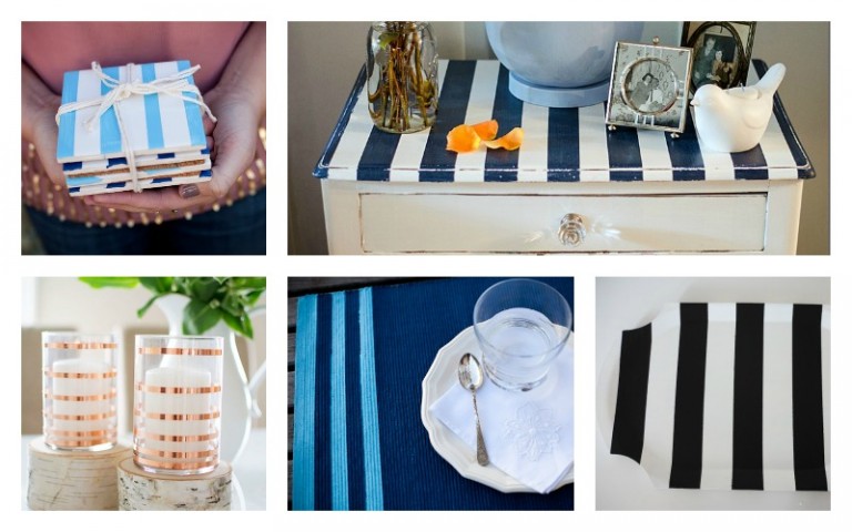 Super Easy DIY Striped Tape Decorations For Your Lovely Homes - Top Dreamer